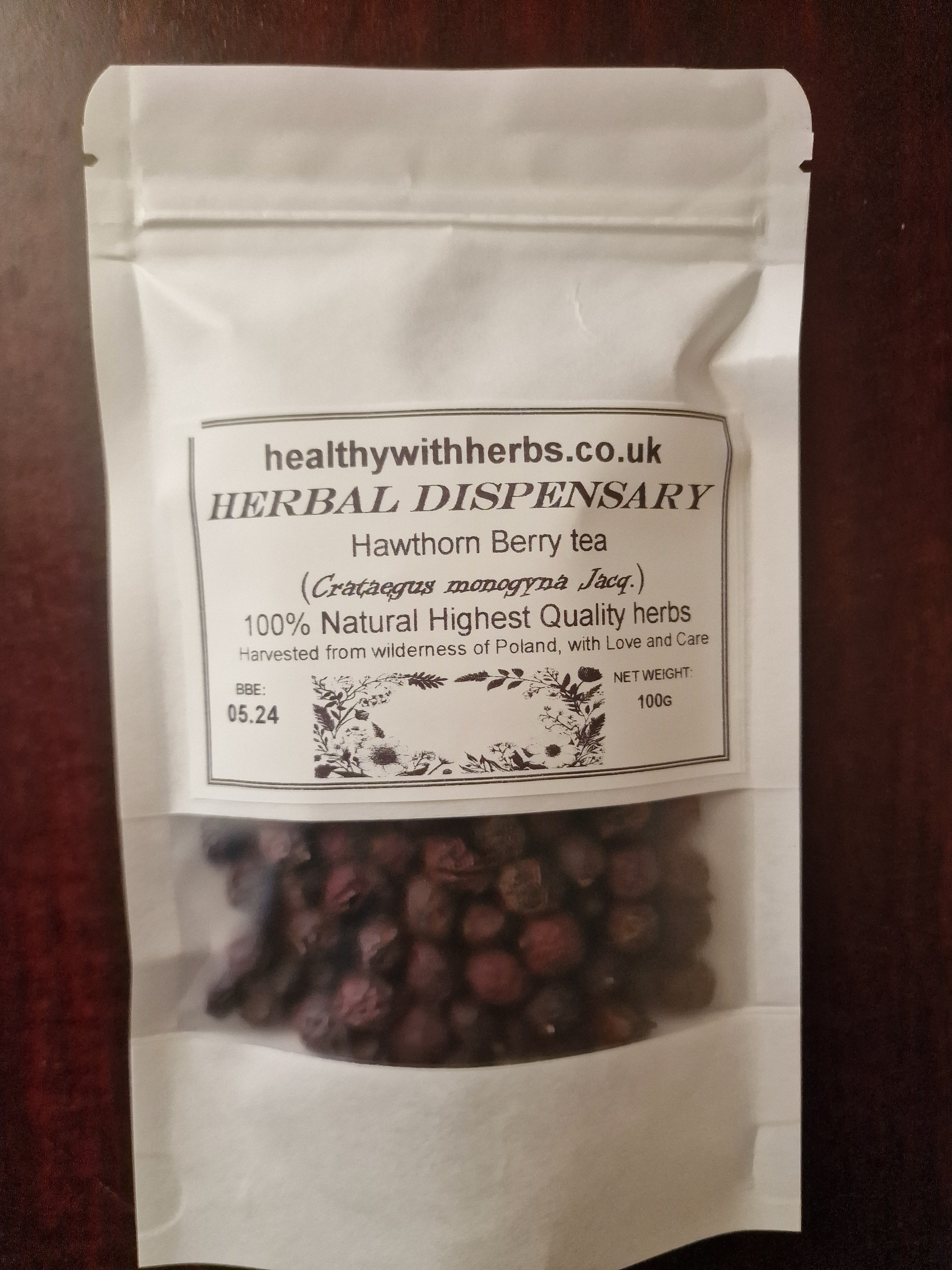 Hawthorn berry tea (Crataegus monogyna Jacq.) 10g-250g – Botanical ...