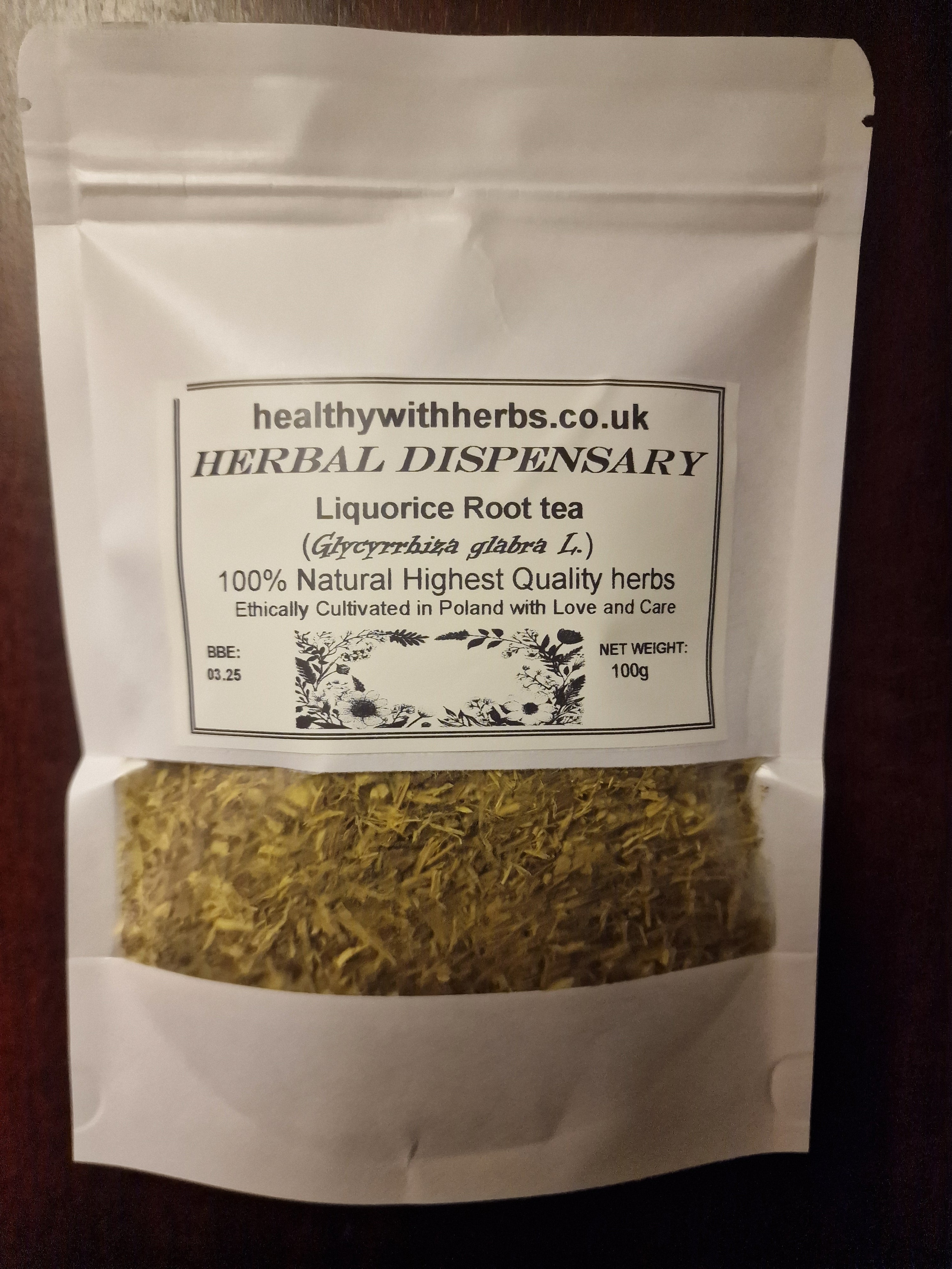 Liquorice root tea (Glycyrrhiza glabra L.) 10g-250g – Botanical ...